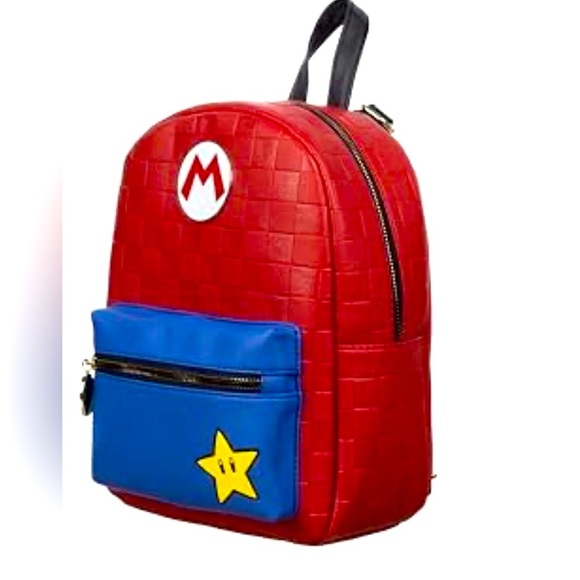 Nintendo | Bags | Nwt Mario Backbacksuper Mario Brothers Red And Blue ...